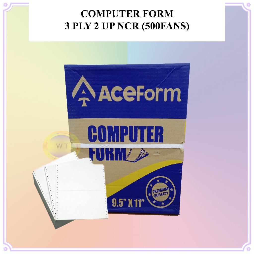 ACEFORM Computer Form - 3 ply 2 up NCR Computer Form (500 Fans ...