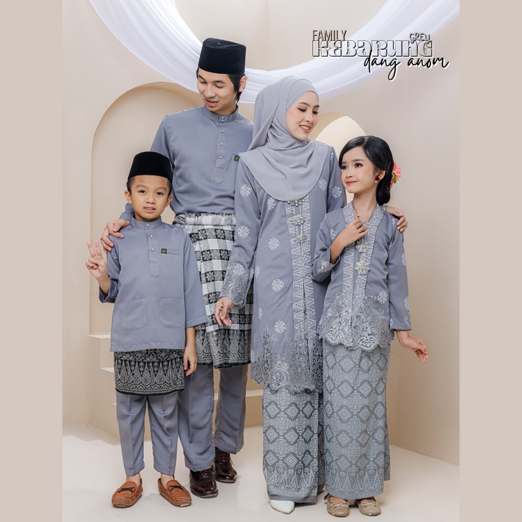 Set Family Kebarung Dang Anom In Grey I Set Family I Raya 2024 by Moff ...