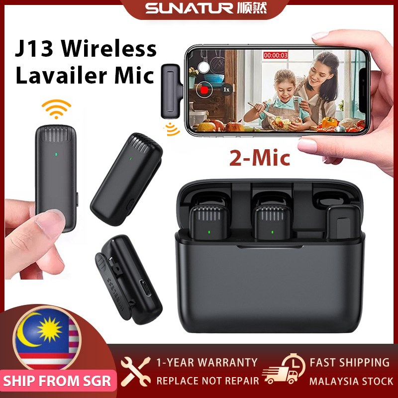 Wireless Lavalier Microphone Portable Mini Live Interview Recording ...