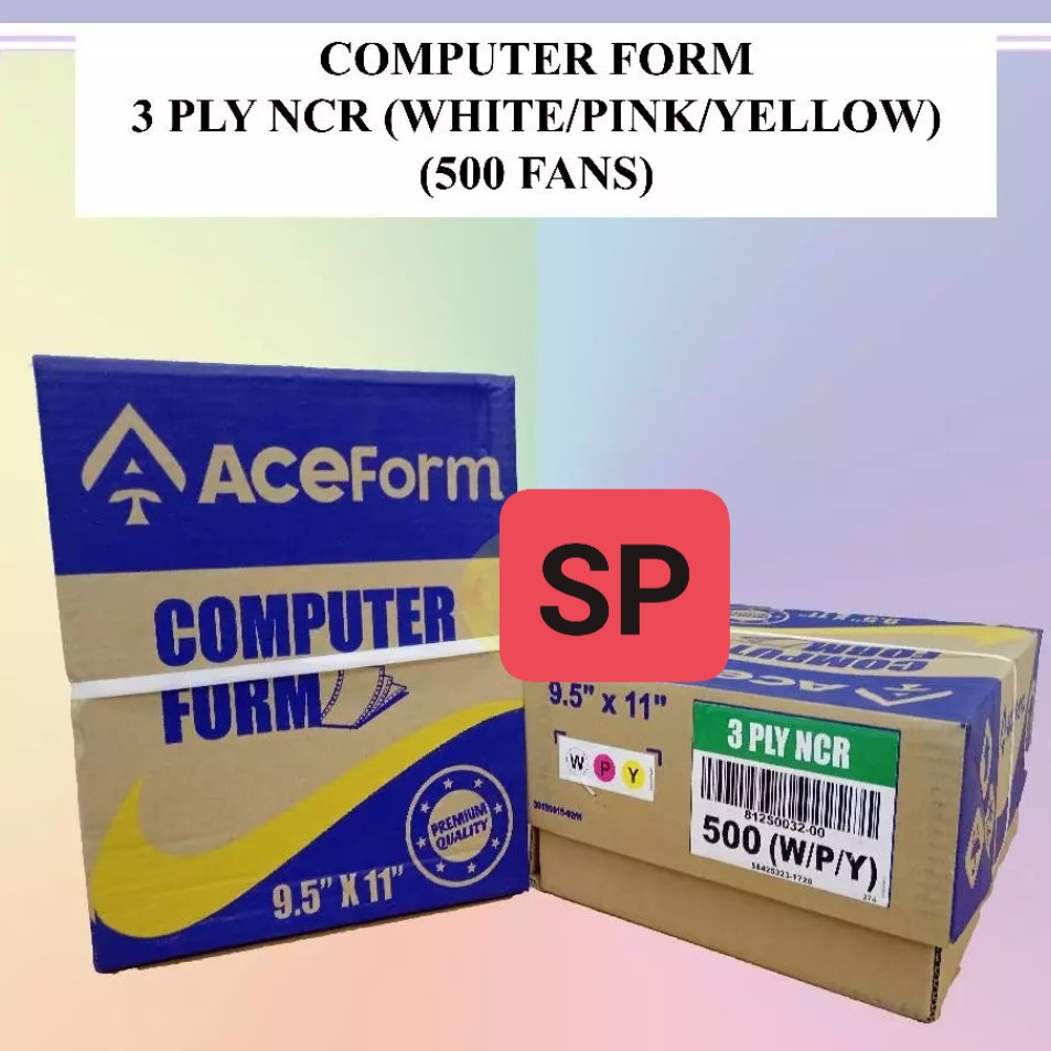 READY STOCK ACEFORM Computer Form - 3 ply NCR Computer Form (White/Pink ...