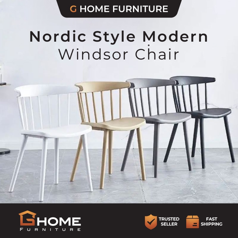 🔥READY STOCK🔥G HOME Nordic Style Modern Windsor Chair Modern Dining ...