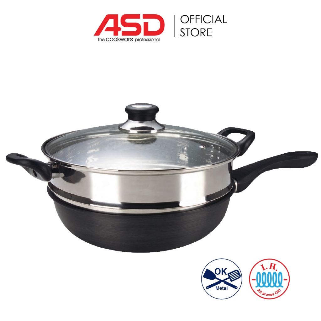 ASD Hard Anodised I.H. Skillet Wok (30cm) HP2330SSIH | Shopee Malaysia