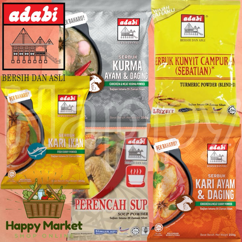 Serbuk Rempah 即煮香料 Kari Adabi Pelbagai Aneka 24g - 30g Kurma / Ayam ...