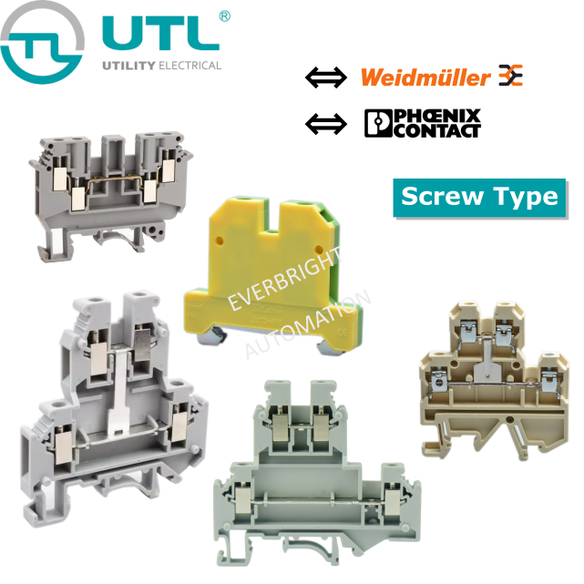 UTL Feed Through Screw Type Single Layer Double Layer Terminal Block End Plate Phoenix Contact ...