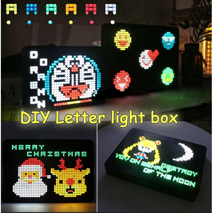 DIY Romantic Decoration Creative Puzzle Alphabet Light Box Battery ...