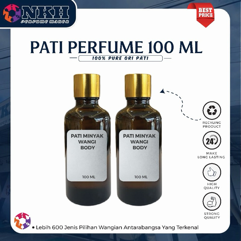 PATI MINYAK WANGI BADAN 100ML 100% PURE / BODY PERFUME 100ML 100% PURE ...