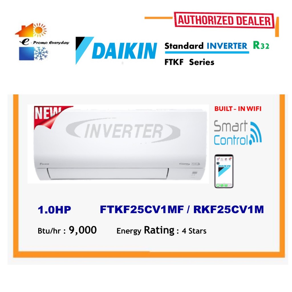 Wifi Daikin 1 0hp 2 5hp Inverter Wall Mounted Air Conditioner R32