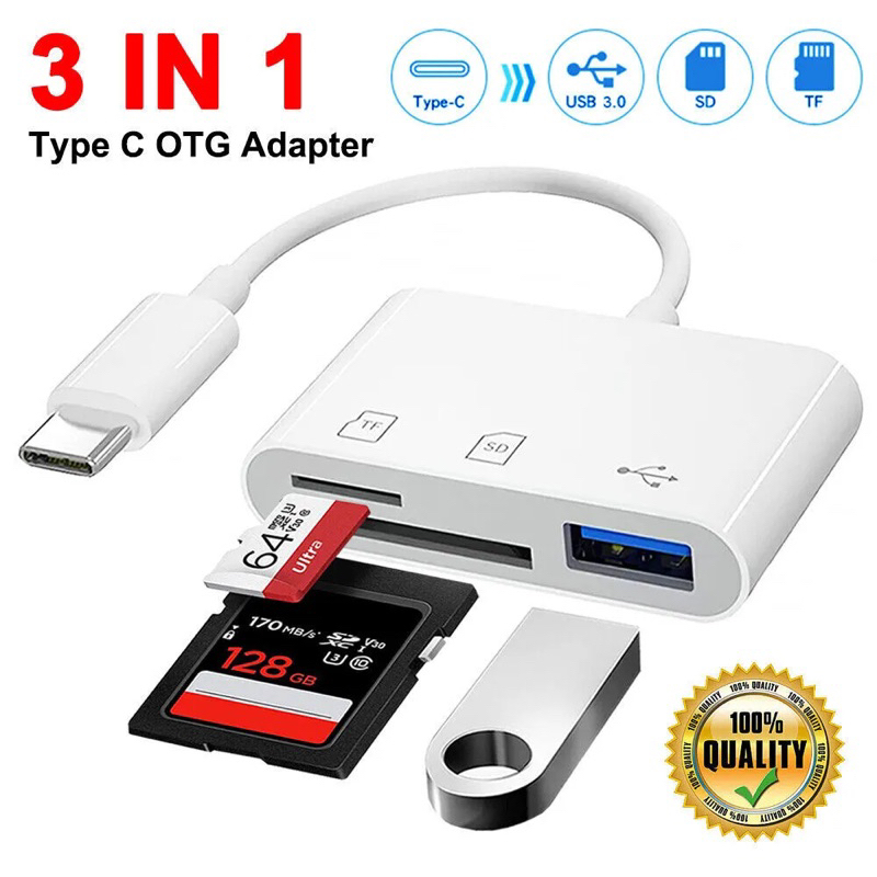 3in1 USB Stick, SD Card Reader & Micro SD TF Card Reader OTG Adapter ...