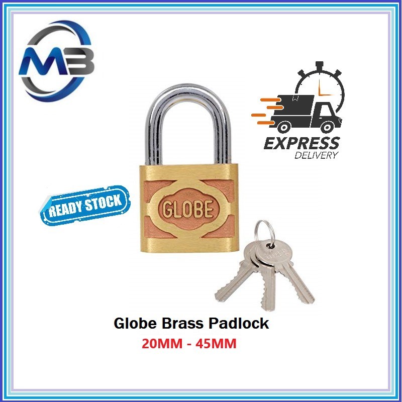 GLOBE BRASS PADLOCK (20MM - 45MM) | Shopee Malaysia