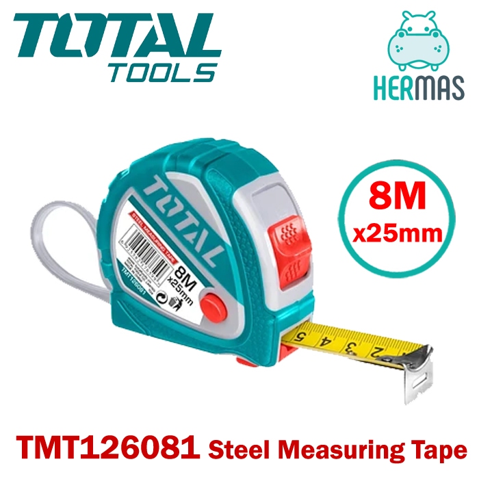 TOTAL TMT126081 8 meter (8m) x 25mm Steel Measuring Tape | Shopee Malaysia