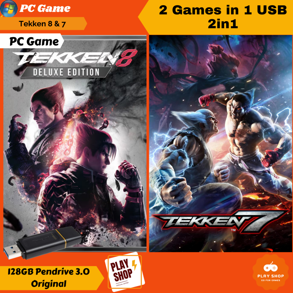 TEKKEN 8 and TEKKEN 7 Full Version. PC Game in 1288GB Pendrive USB Plug ...