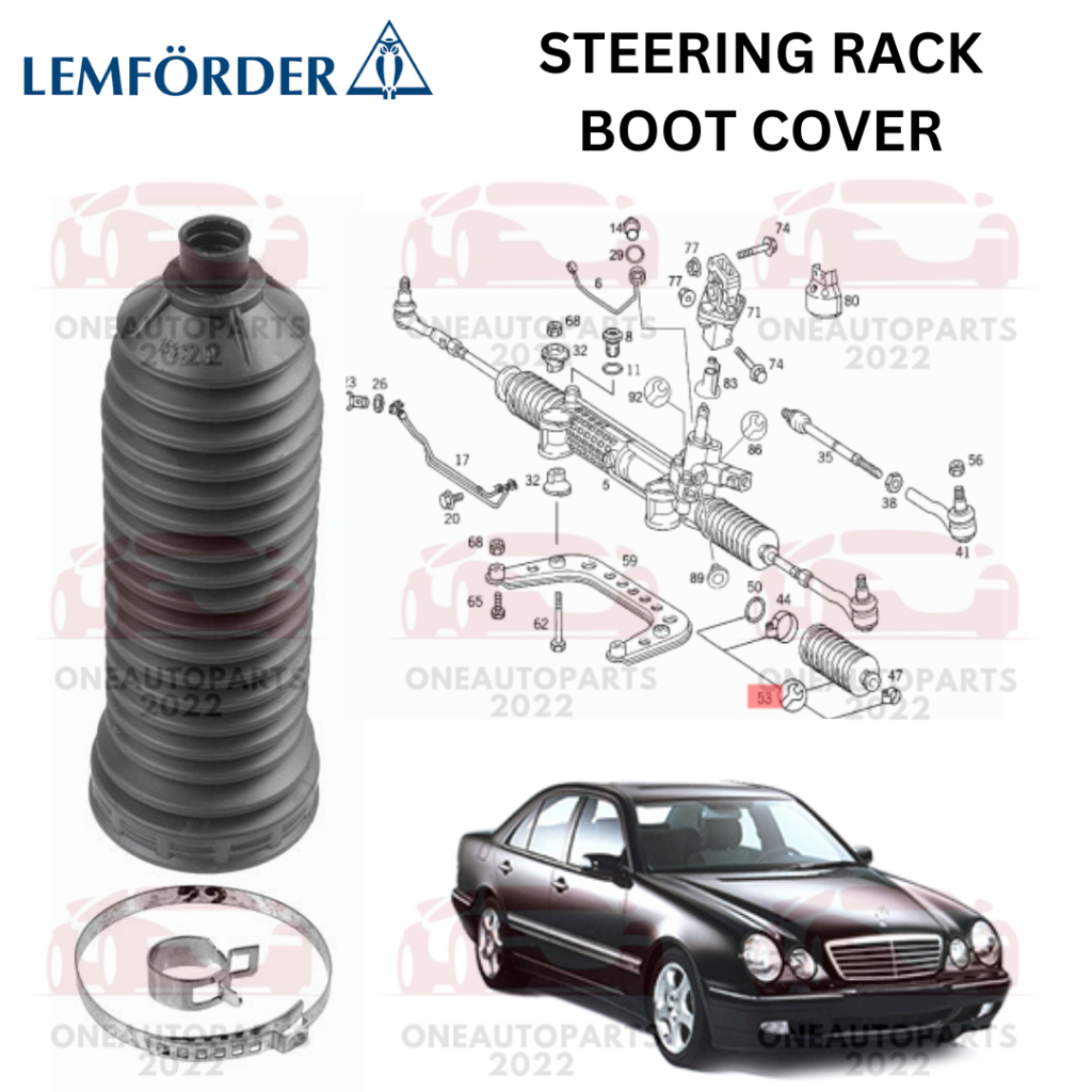 LEMFORDER GERMANY STEERING RACK BOOT COVER MERCEDES BENZ W210 E200 E200K E230 E240 E270 CDI E280 ...