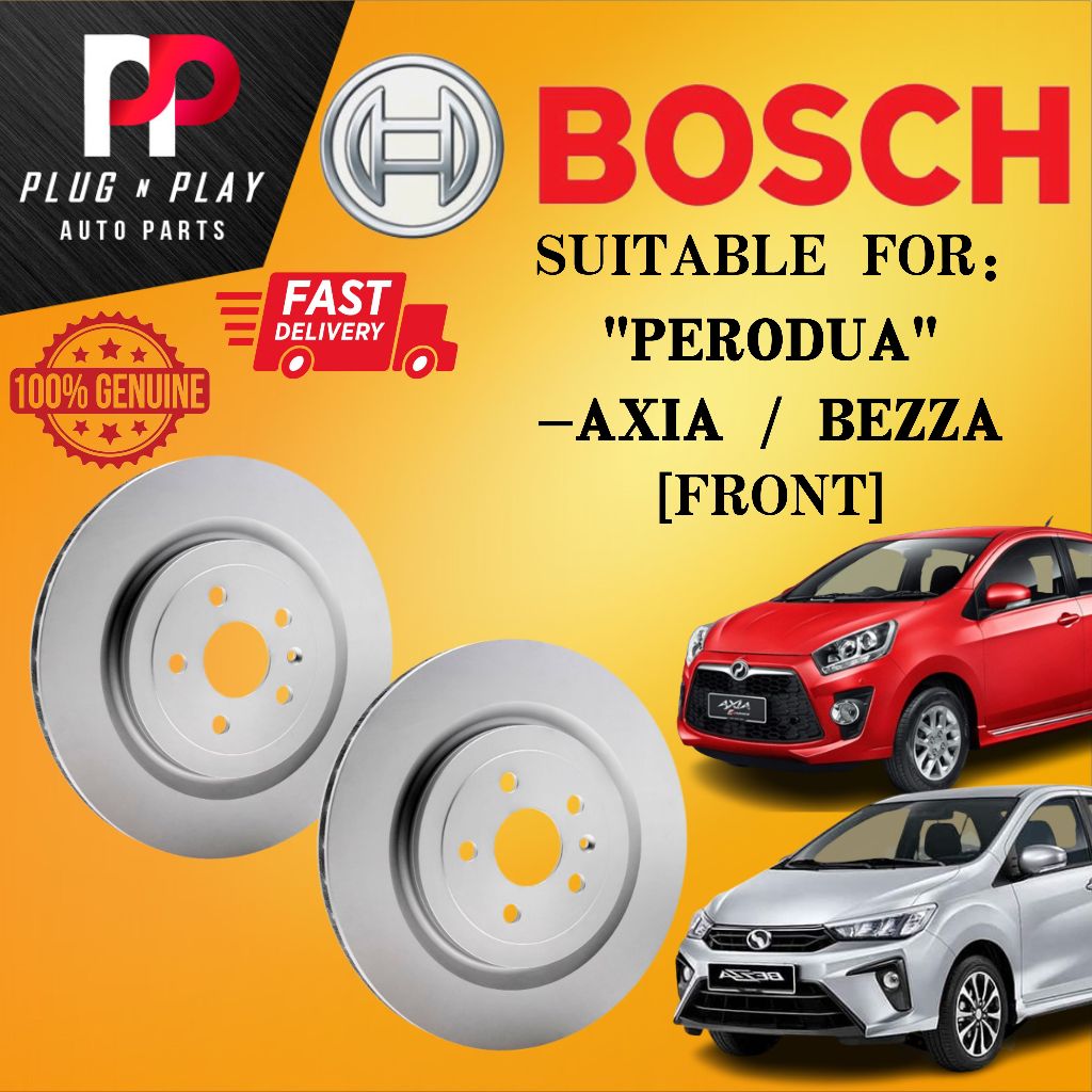 BOSCH DISC ROTOR PERODUA AXIA / BEZZA FRONT (DEPAN) 100% ORIGINAL BOSCH ...