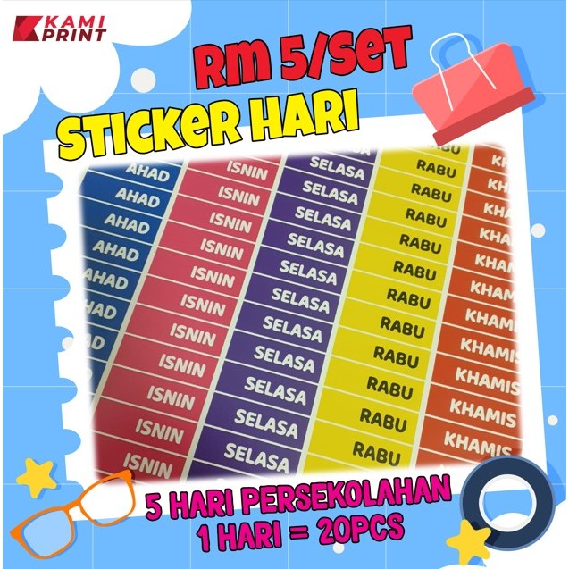 STICKER HARI UNTUK SEKOLAH | Shopee Malaysia