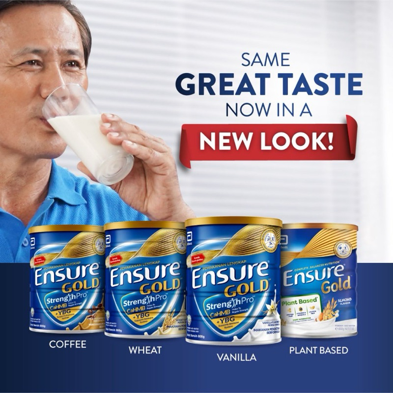 Ensure Gold Adult Complete Nutrition - Vanilla/Wheat/Coffee Tin (800g) | Shopee Malaysia