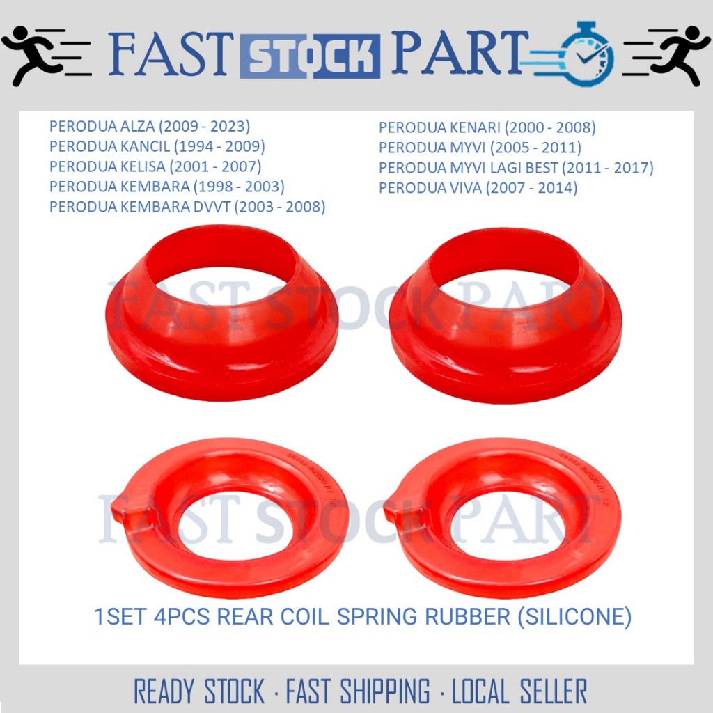 1SET 4PCS REAR COIL SPRING RUBBER LOWER UPPER SILICONE -PERODUA MYVI ...