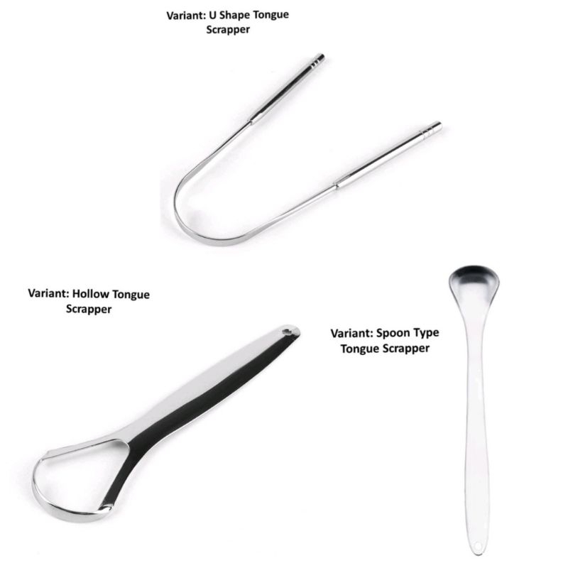 3 Types Tongue Scrapper U-Shape Hollow Spoon - Bad Breath Cleaning Oral ...