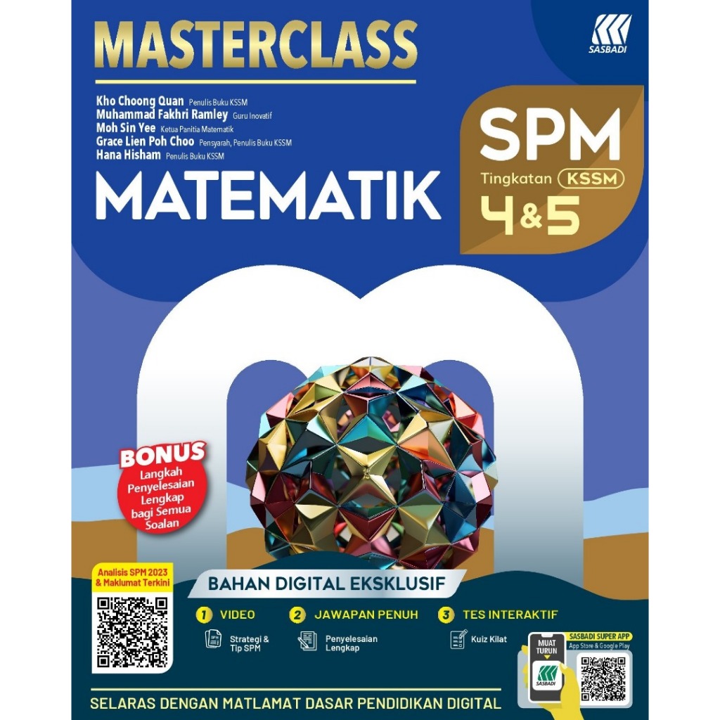 [tny] Sasbadi Masterclass Spm 【2024】tingkatan 4 And 5 Kssm Nota Master