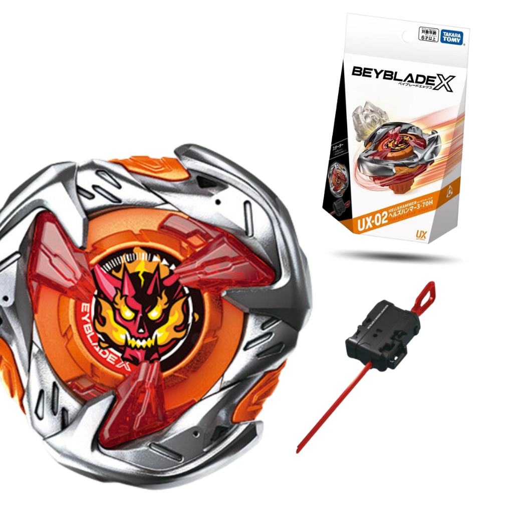 [BEYFAN] UX-02 Hells Hammer 3-70H | Takara Tomy Beyblade X Unique Line Releases | Shopee Malaysia