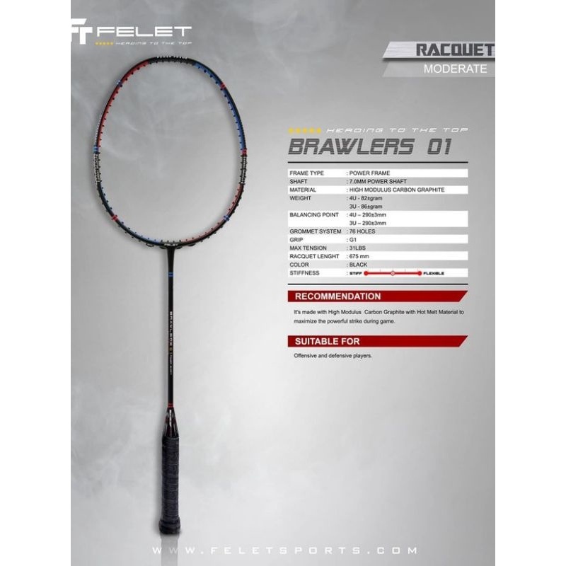 FELET RACKET BRAWLERS 01& 02 (Original ) | Shopee Malaysia