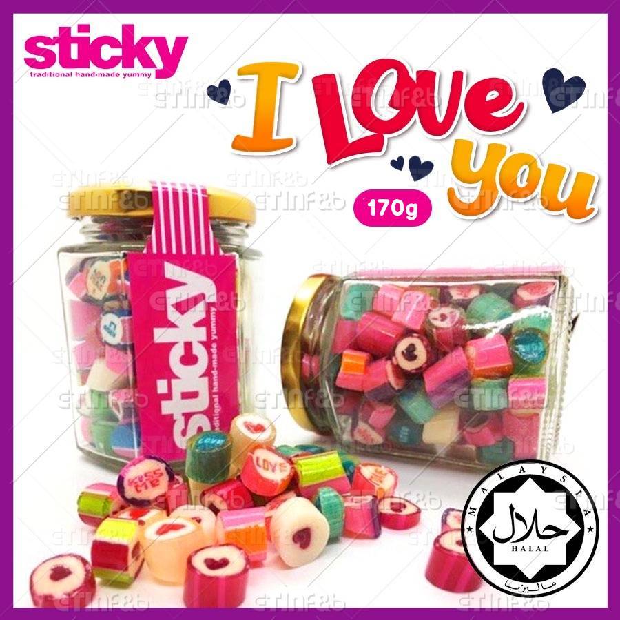 STICKY CANDY GULA-GULA VIRAL STOK SEDIA Thank You Happy Birthday Gift I ...