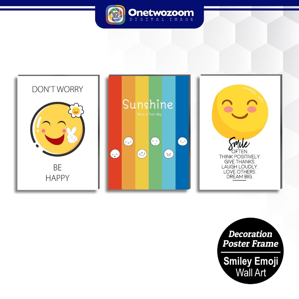 Decoration Poster | Smiley Face Emoji Poster Frame | Healing Series ...