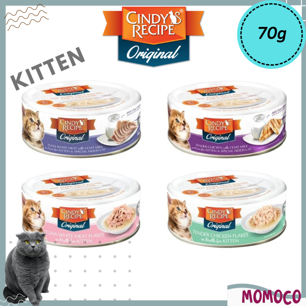 Cindy's Recipe Original Kitten Cat Canned Wet Food Cans 70g Grain Free ...