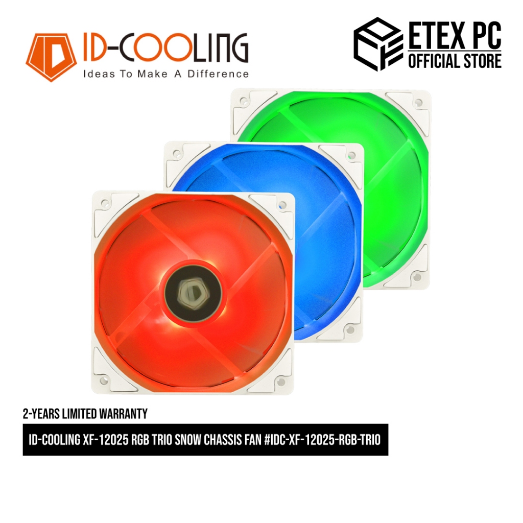 ID-COOLING XF-12025 RGB Trio Snow Chassis Fan # IDC-XF-12025-RGB-TRIO ...