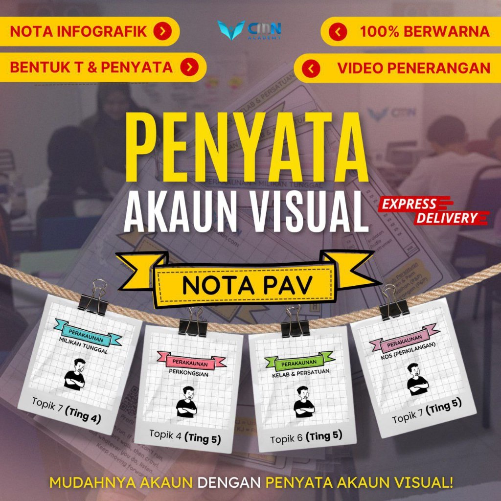 NOTA PAV (Penyata Akaun Visual) Nota Prinsip Akaun | Bahan Mengajar ...