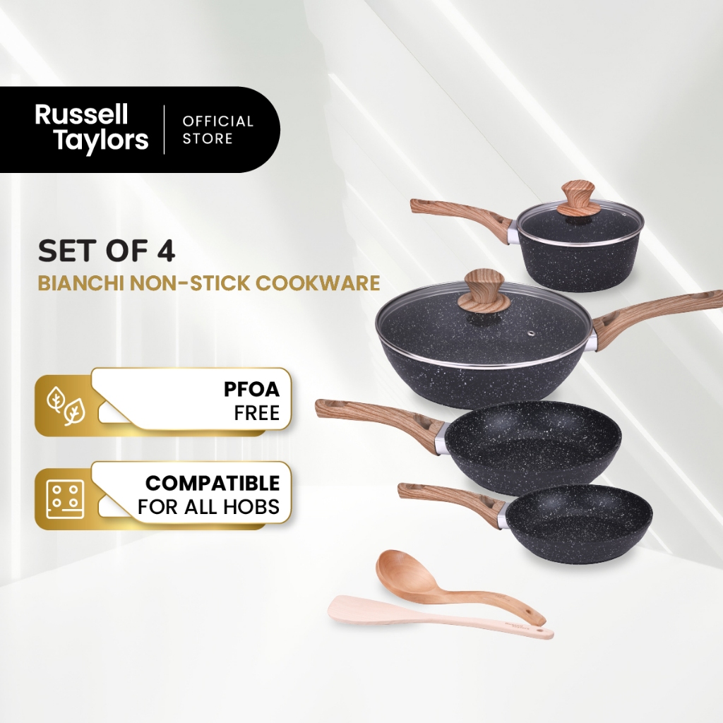 Russell Taylors Bianchi Cookware 4 Piece Pots & Pans Set CWS-6 | Shopee ...