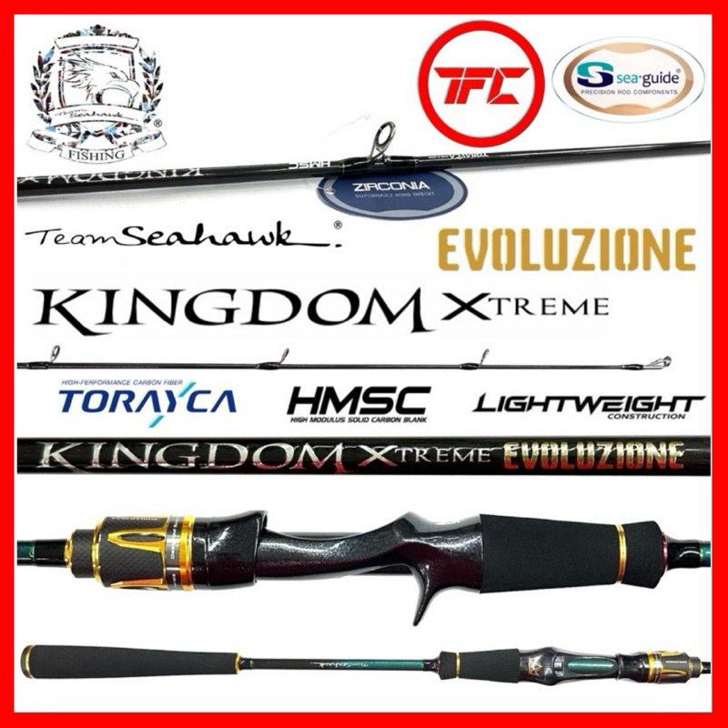 TEAM SEAHAWK Kingdom Xtreme Evoluzione Baitcast & Spinning Jigging Rod ...