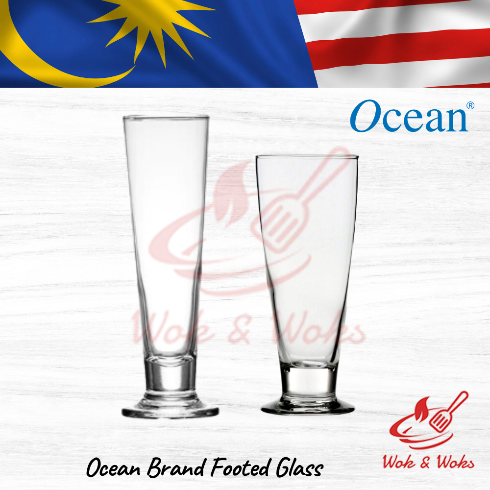 Ocean Brand Footed Glass Cup / Cawan Kaca Kaki Jenama Ocean | Shopee ...