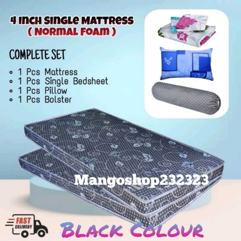 1Order=2 Units Maximum 4 Inches Foam Single Mattress / Tilam Bujang 4 ...
