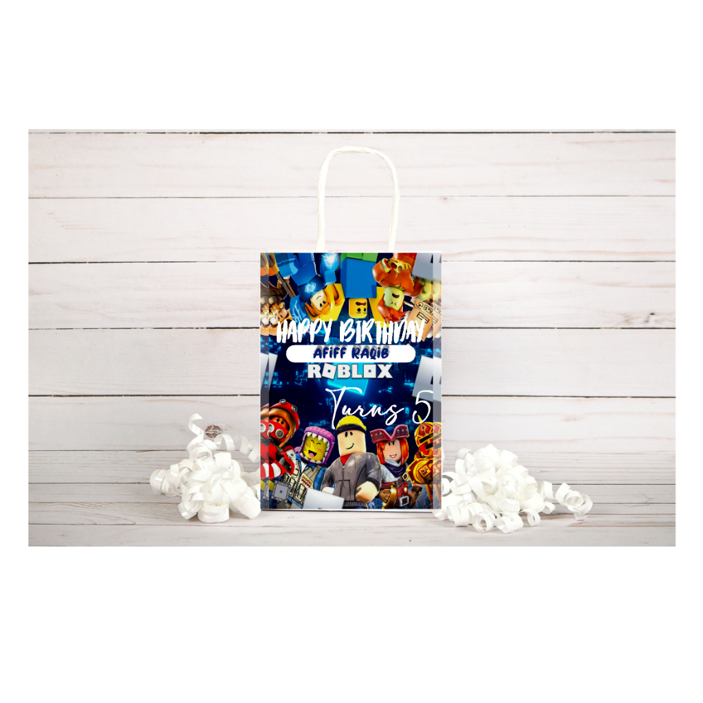 Gamer Roblox Theme Paperbag Sticker Bottle Label Activity Book Tag ...