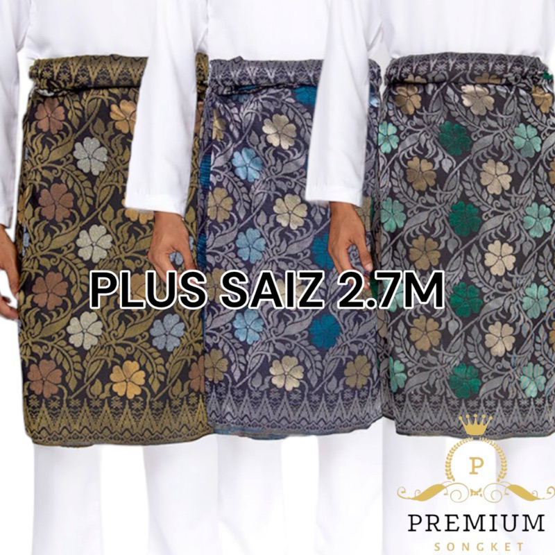 SAMPIN SONGKET PLUS SAIZ / XL / 2XL / 3XL / 4XL / HITAM GOLD & SILVER ...