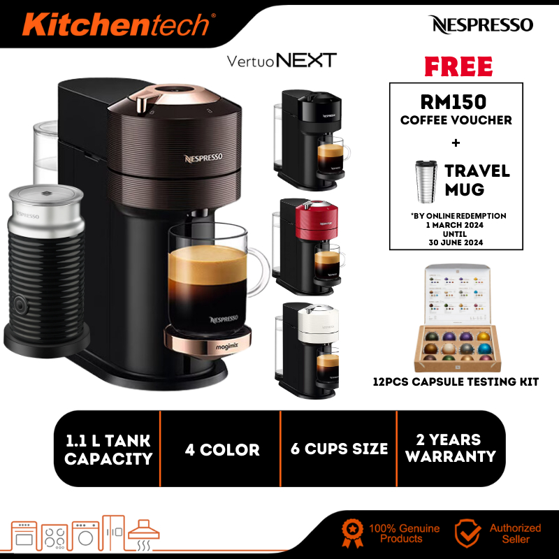 (Bundle Set) Nespresso Vertuo Next Coffee and Espresso Machine with ...