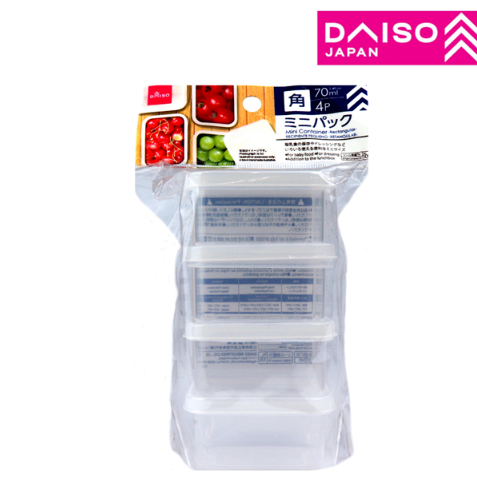 DAISO Mini Food Container Rectangular (4 Pcs) | Shopee Malaysia