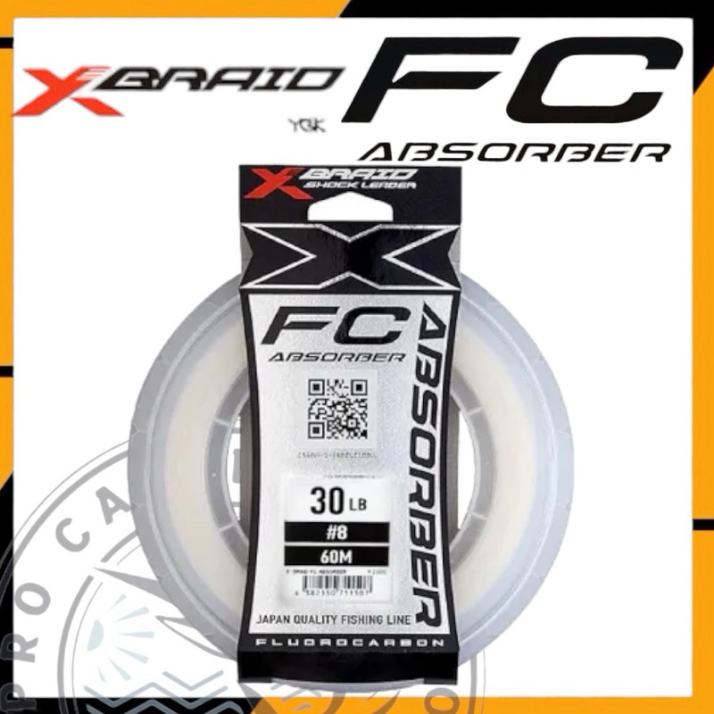 YGK ABSORBER GALIS FC YGK X BRAID FC 20-130LB 100% Fluorocarbon SHOCK leader line made in japan ...