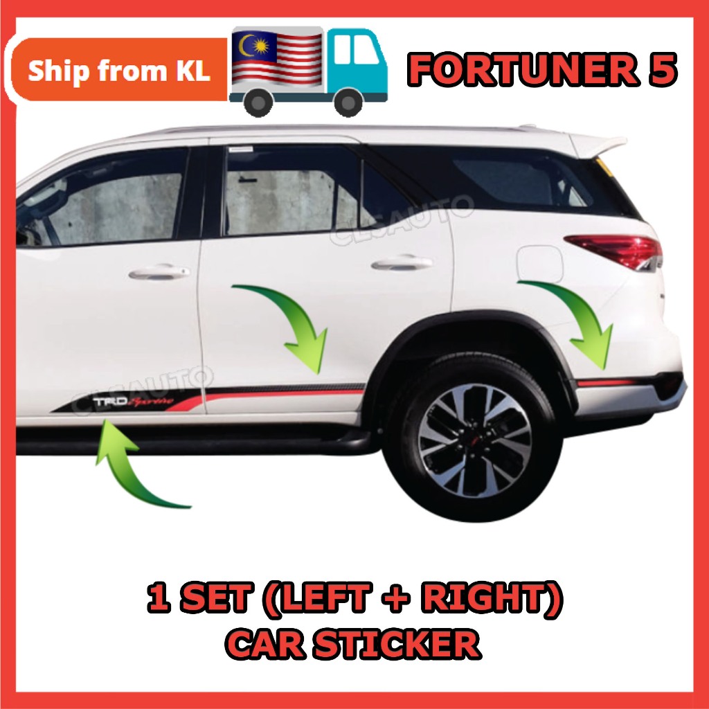 Toyota Fortuner Sticker Design 5 Car Body Side Lining Stripe Decal TRD ...