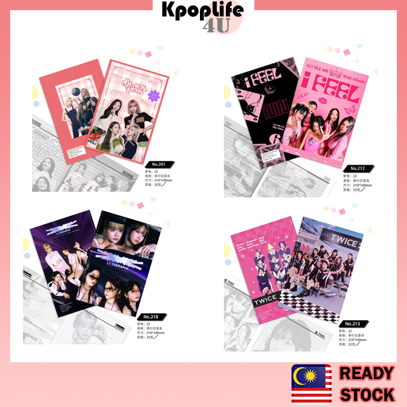 Twice Bl@ck Pink Gidle NewJe@ns LeS-Serafim Notebook 60pg Kpop Diary ...