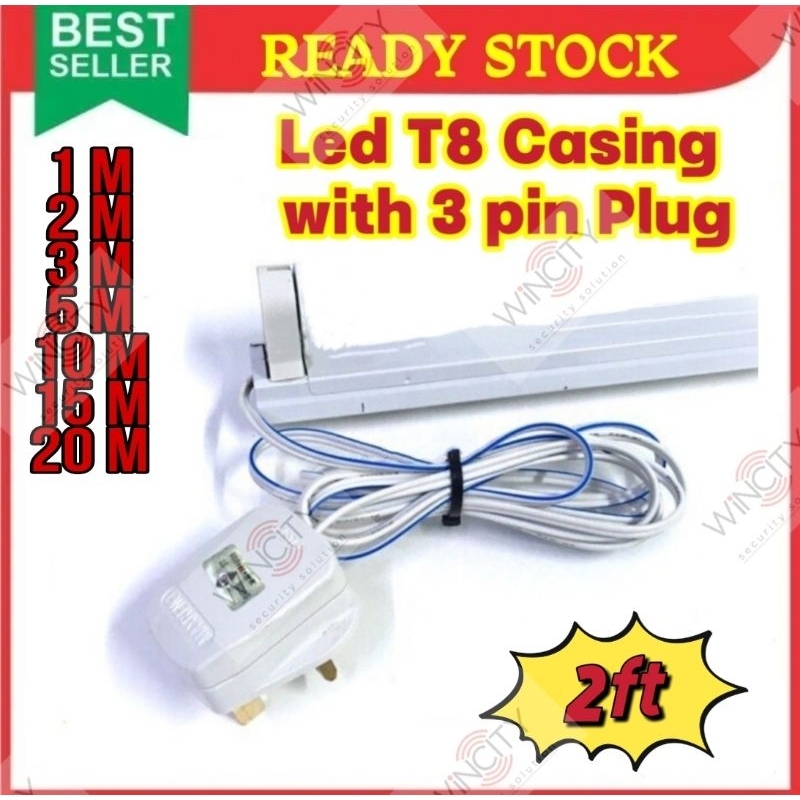 WSS (2ft)LED T8 Pasang Siap Plug in 2 Kaki tanpa Lampu Kalimantang ...