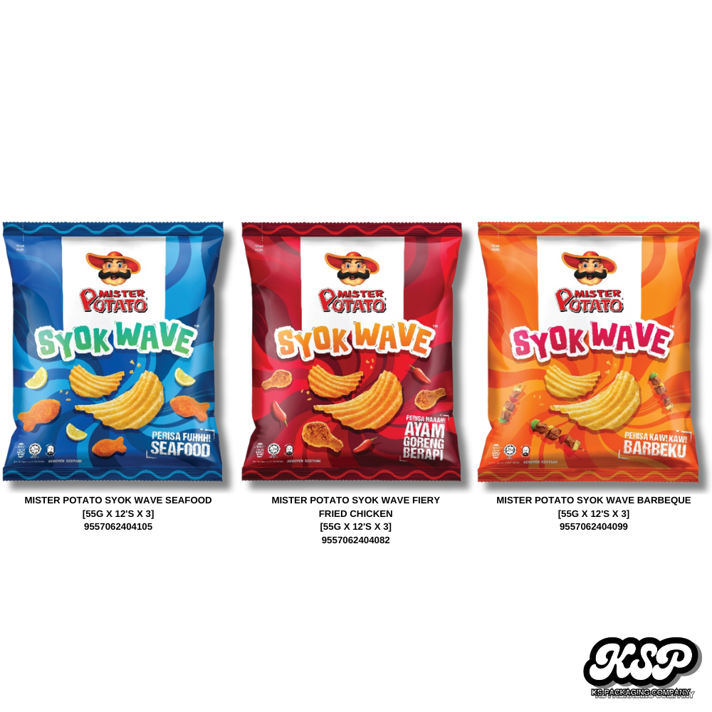 55g Mister Potato Syok Wave Keropok Seafood / Fiery Fried Chicken ...