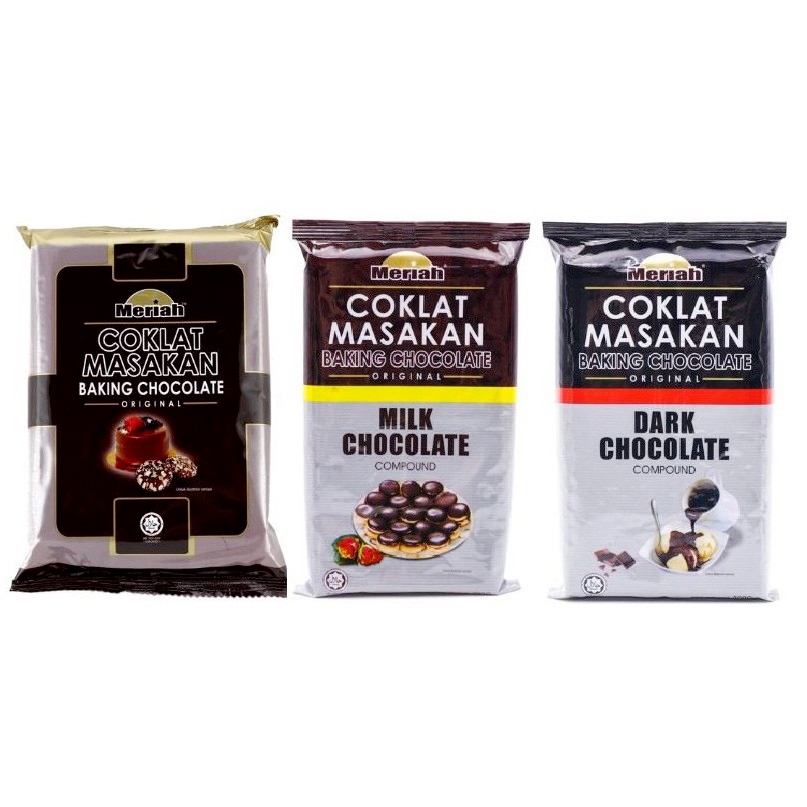 Meriah Baking Chocolate (Original/ Milk Chocolate/ Dark Chocolate ...