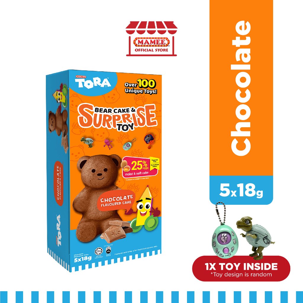 Tora Bear Cake - Chocolate 5pcs + 1 Toy x 18g | Shopee Malaysia
