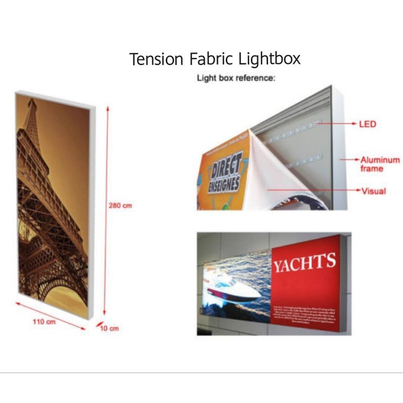 Led Lightbox Direct Kilang Price-Tension Fabric Lightbox /Custom ...