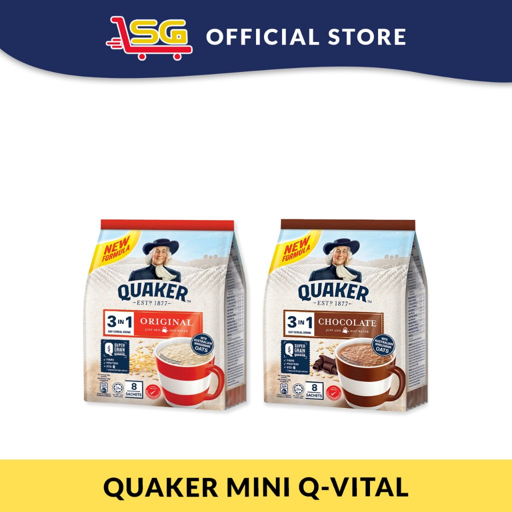 SG | Quaker Mini Q-Vital 3 IN 1 Original/ Chocolate (8s) | Shopee Malaysia