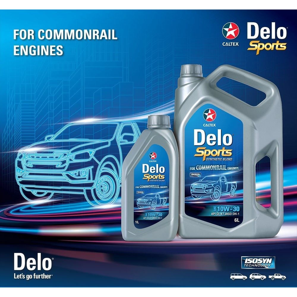 (FREE GIFT)CALTEX Delo Sports Synthetic Blend SAE 10W-30 (6+1L) Diesel ...