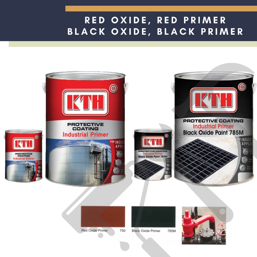 ANTI RUST PAINT, RED / BLACK / GREY / GREY GREEN OXIDE PRIMER, 1 LITER ...