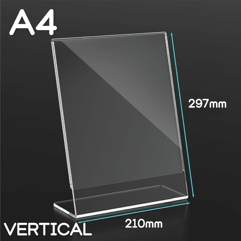 Paper display Acrylic L-Shape sign display transparent A4 / A5/ A6 ...