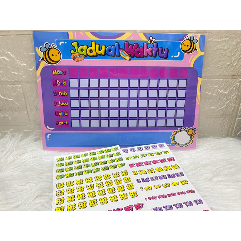 Jadual waktu size a4 + sticker subjek (Ready Stok) Ahad-Khamis atau ...